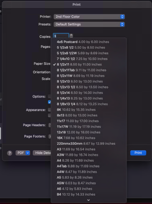 Unable To Print A Specific Size Technology Services Support miad edu